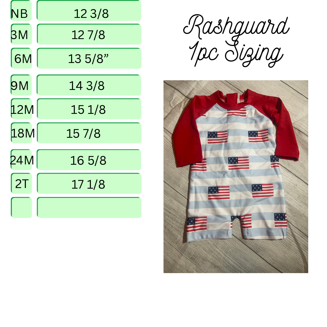Size Chart: 1pc Rash-guard – Mississippi Smock Co